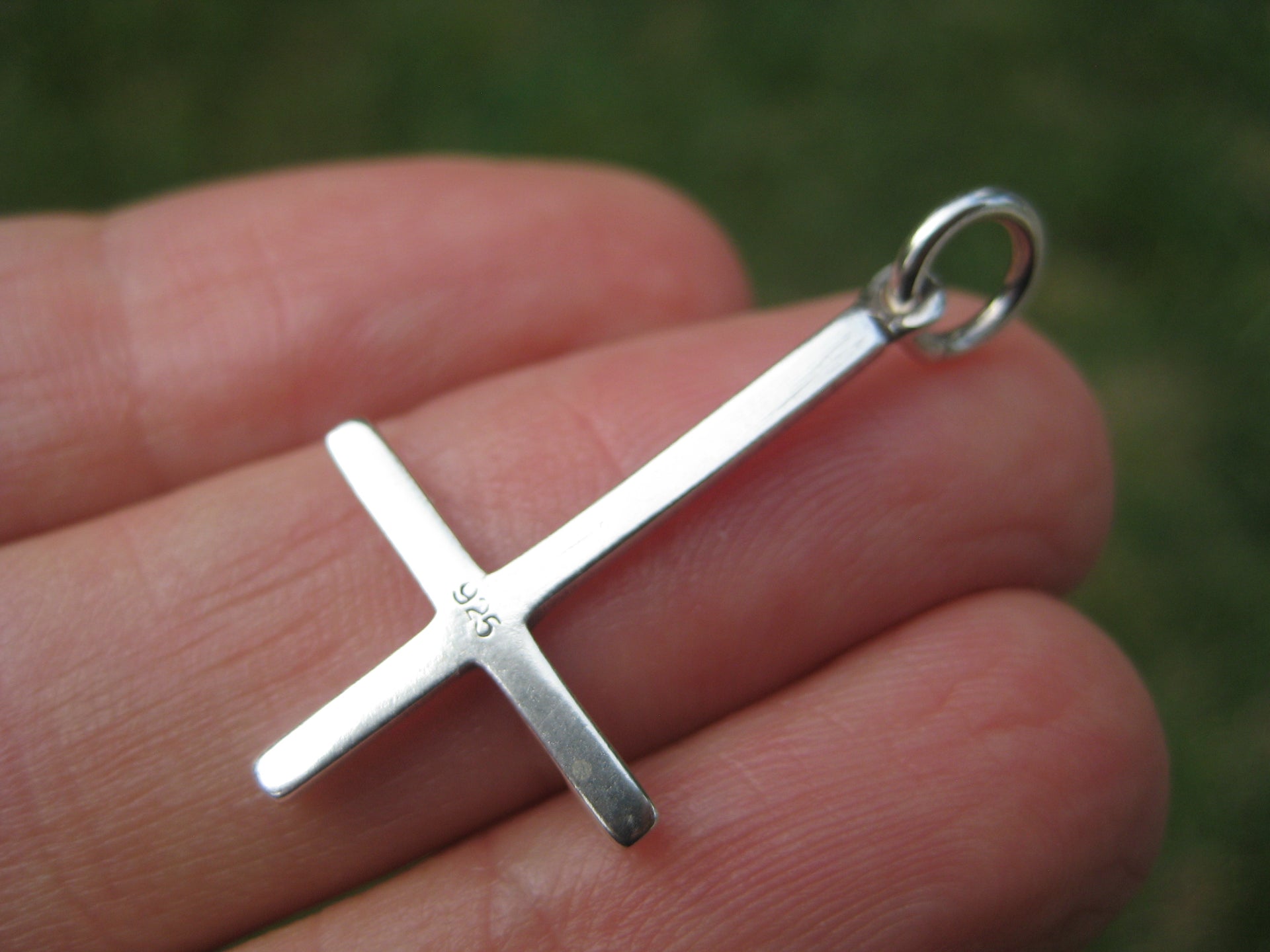Small 925 Sterling Silver Inverted Upside Down Satanic Cross Pendant A ...