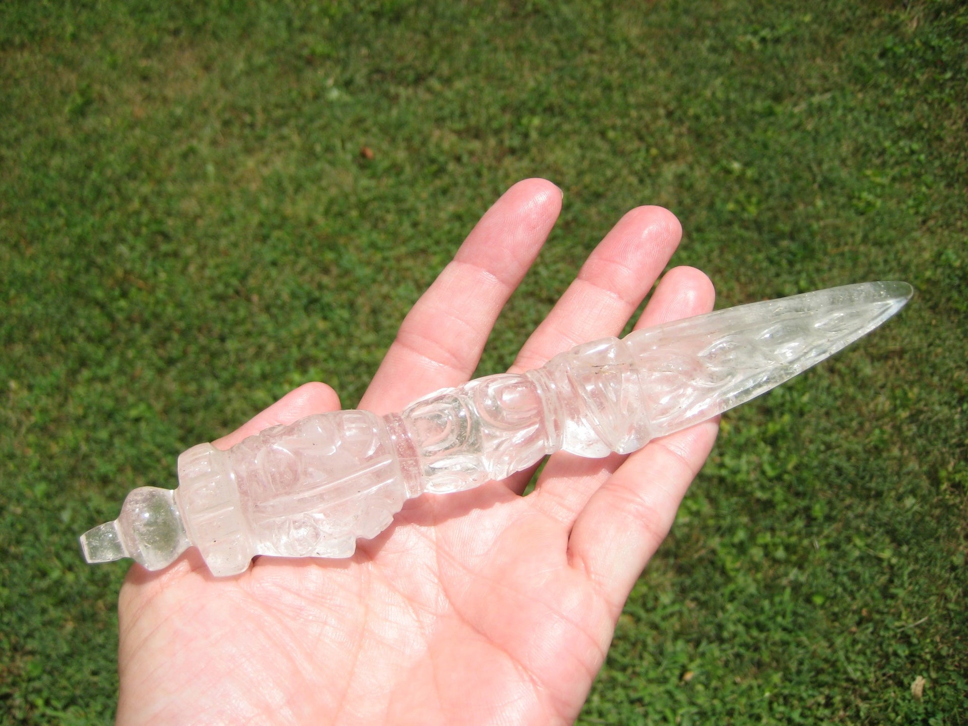 Natural Himalayan Rainbow Quartz Crystal Phurba Phurpa Dagger Nepal A4 ...