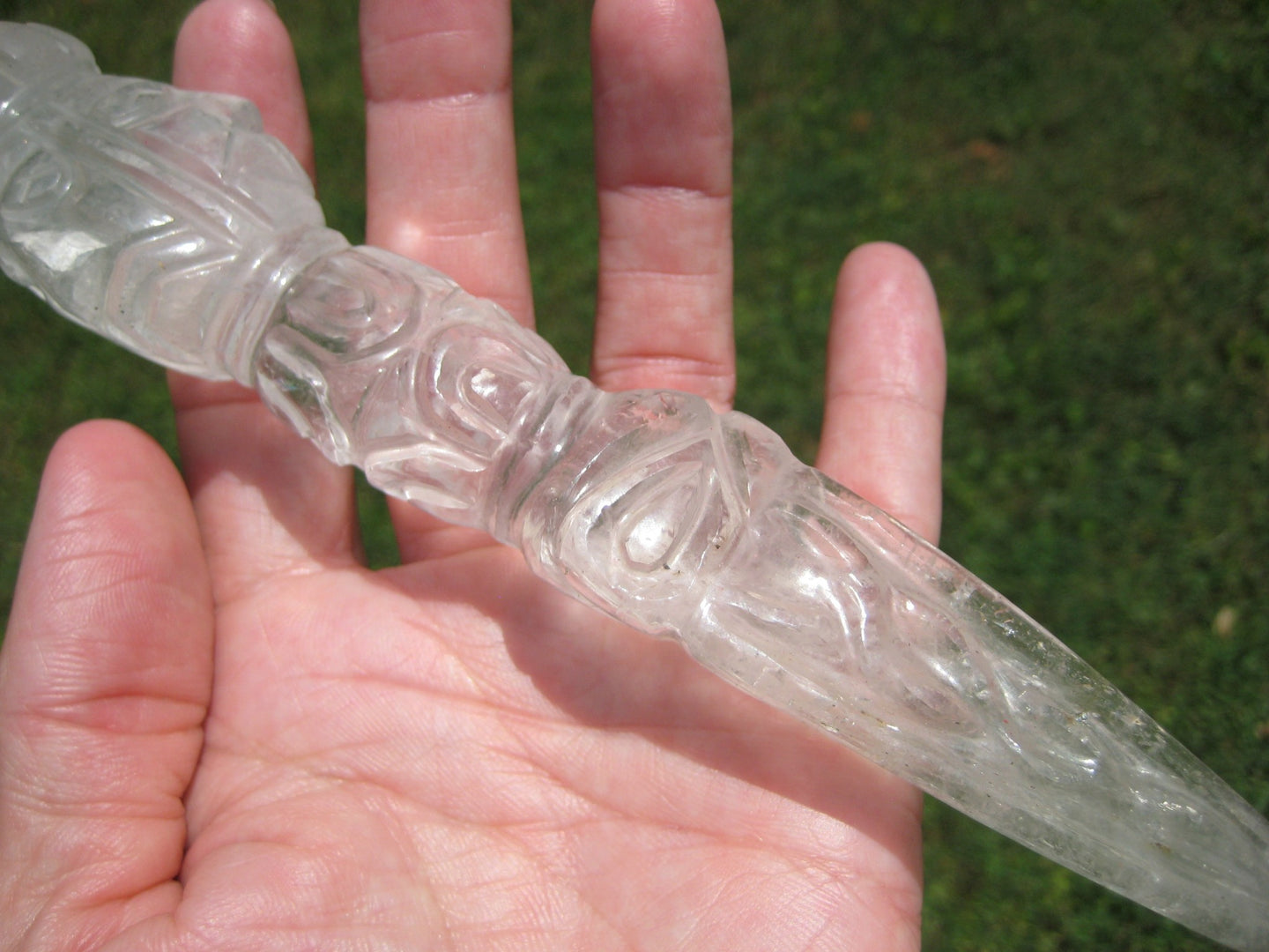 Natural Himalayan Rainbow Quartz Crystal Phurba Phurpa Dagger Nepal A4 ...