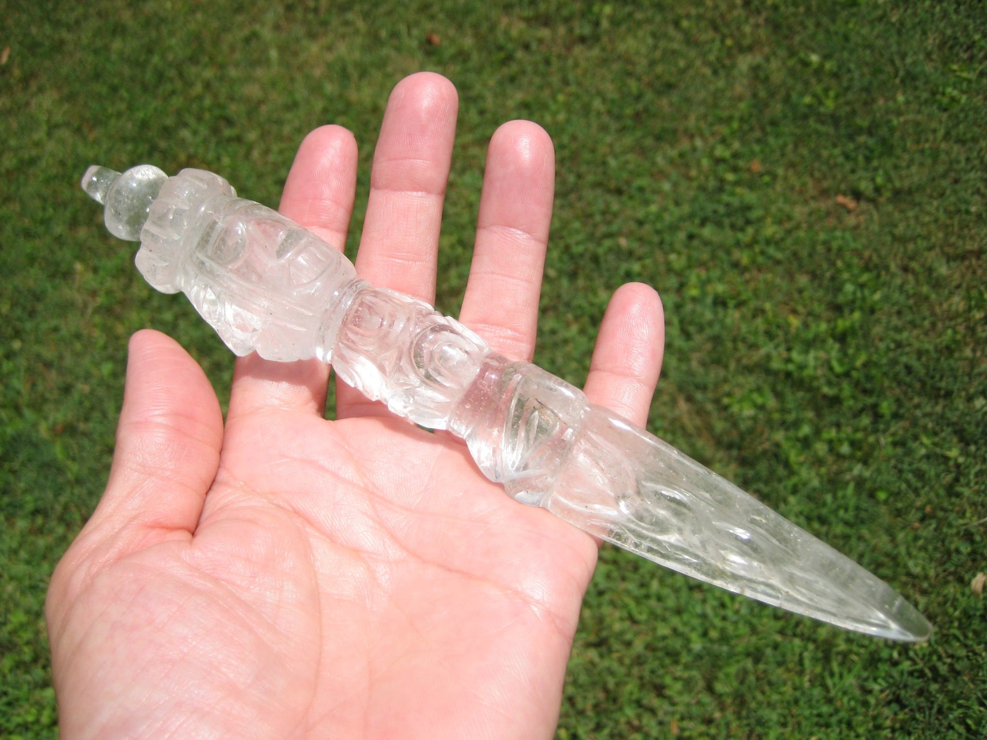 Natural Himalayan Rainbow Quartz Crystal Phurba Phurpa Dagger Nepal A4 ...