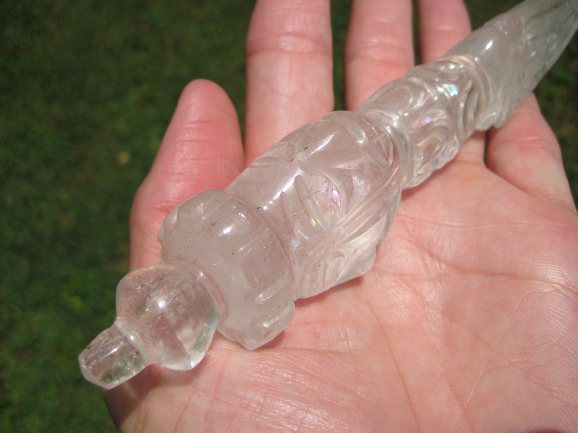 Natural Himalayan Rainbow Quartz Crystal Phurba Phurpa Dagger Nepal A4 ...