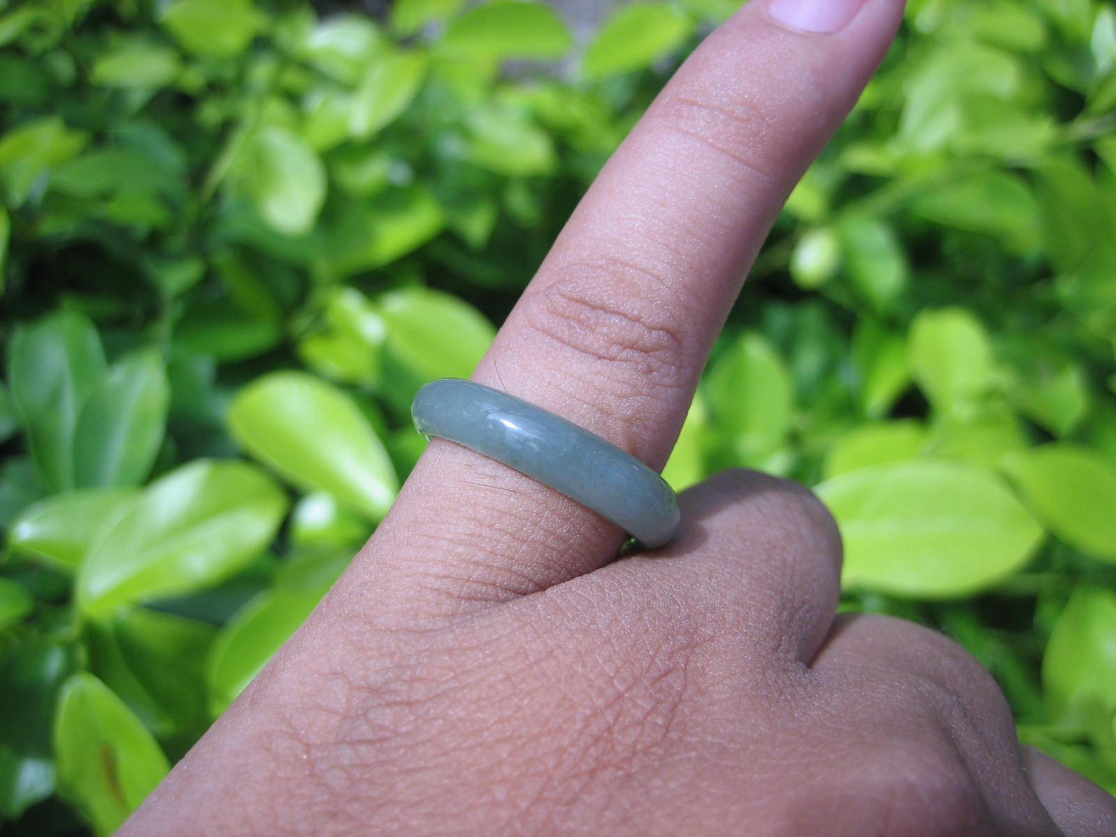 Natural Jadeite Jade ring Thailand jewelry stone mineral size 7 US E 5 ...