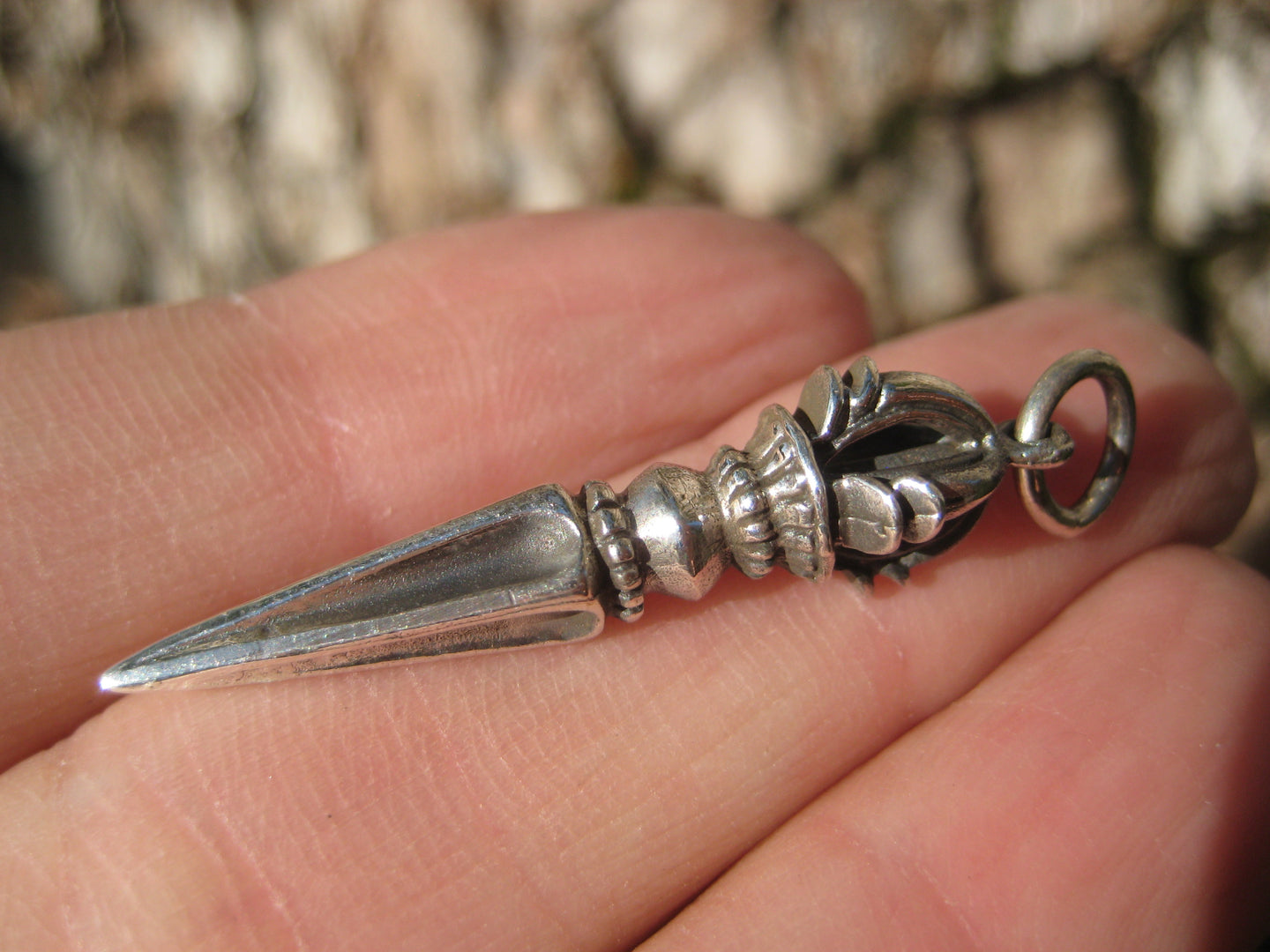925 Sterling Silver Phurba Phurpa Pendant Necklace Himalayan Art A65 ...