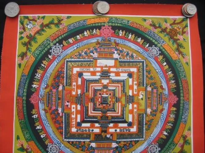 Mixed Gold Kalachakra Thangka Thanka Painting Nepal art N2855 – JK Silver
