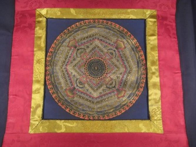 24 K Gold Ohm Mandala Thangka Thanka Painting w/ Brocade Nepal art – JK ...