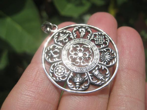 925 Silver Viswa Vajra Nine Spiritual Symbols Pendant – JK Silver